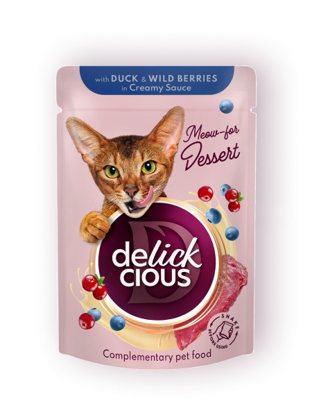 Flakes with duck & wild berries in creamy sauce